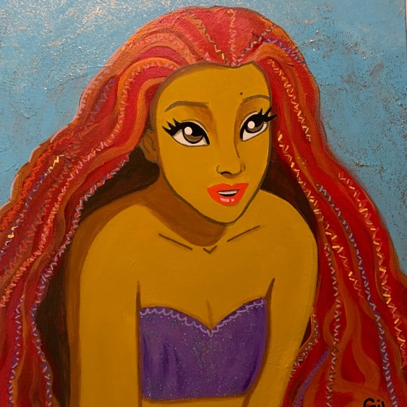 paint by Gil | Art | Little Mermaid Halle Bailey Painting | Poshmark